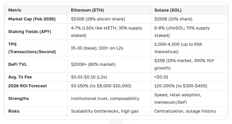 Ethereum 2.0 in 2026: Staking Yields vs. Solana's Speed – Which Wins ...